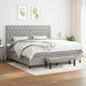 Box spring postel s matrací světle šedá 200 x 200 cm textil 3136861