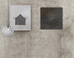 "Koláč" Dřevěné hodiny 40x40 cm provedení povrchu: černá s patinou