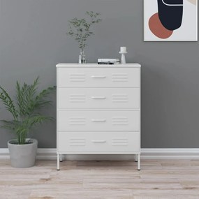 Komoda se zásuvkami bílá 80 x 35 x 101,5 cm ocel 336206