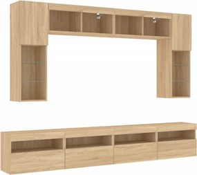 8dílná obývací stěna s LED osvětlením dub sonoma 3216766