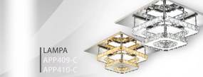 Toolight Křišťálová stropní lampa Plafond LED 24W čtvercová APP409-C APP410-C Varianta: Teplá bílá 3000K