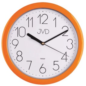 Moderní oranžové dětské nástěnné netikající tiché hodiny JVD sweep HP612.11