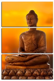 Obraz na plátně - Buddha a západ slunce - obdélník 759B (120x80 cm)
