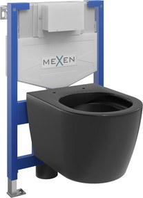 Mexen Fenix XS-F, podomítkový modul a závěsné WC Carmen, černá matná, 6803388XX85