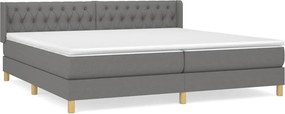 Box spring postel s matrací tmavě šedá 200x200 cm textil 3130538