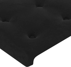 Čelo postele s LED černé 93 x 16 x 118/128 cm samet 3124520