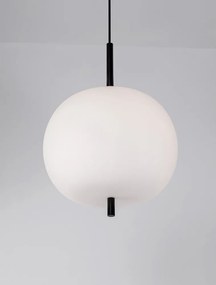 Bílé/černé skleněné závěsné svítidlo ø 30 cm Lato – Nova Luce