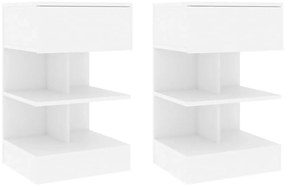 Noční stolky 2 ks bílé 40 x 35 x 65 cm dřevotříska - Default Title