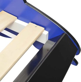 Dětská LED postel závodní auto, 90x200 cm, modrá 243937