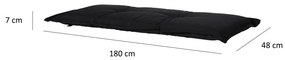 Madison Polstr na lavici Panama 180 x 48 cm černý