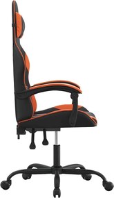 Herní židle černá a oranžová umělá kůže 3143872