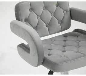 Židle na kolečkách Stockholm - ocelově šedý velur