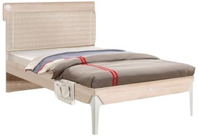 Studentská postel 120x200cm s poličkou Veronica - dub světlý/bílá