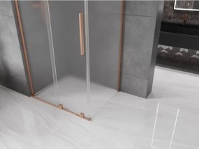 Mexen Velar L, sprchový kout s posuvnými dveřmi 110 x 90 cm, 8mm sklo námraza, měděná matná, 871-110-090-33-65