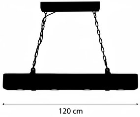 Lustr z trámu WOOD 120 cm/4xGU10