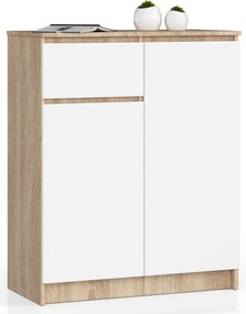 Komoda K80 2D1SZ dub sonoma/bílá