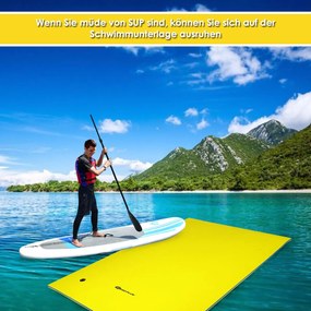 Costway Plovoucí koberec plovoucí podložka vodní lehátko žlutá/modro, žluť