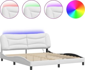 Rám postele s LED bez matrace Hvar bílý 180 x 200 cm 3213949
