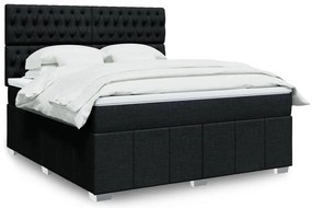 Box spring postel s matrací černá 180x200 cm textil 3291756