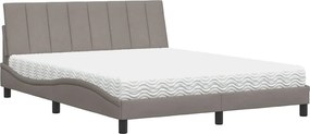 Postel s matrací Hanko taupe 160 x 200 cm textil 3310542
