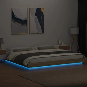 Rám postele s LED osvětlením dub sonoma 200 x 200 cm kompozit 3281072
