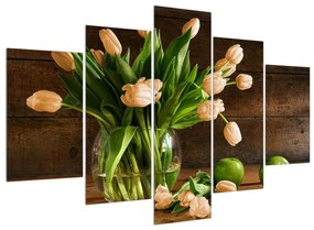 Obraz tulipánů ve váze (150x105 cm)