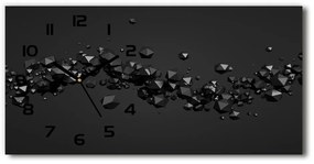 Wallmuralia Skleněné hodiny na stěnu tiché Abstrakce 3D 60x30 cm