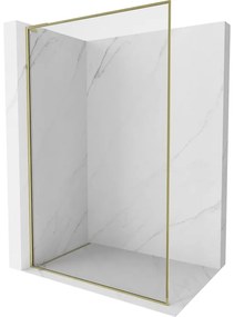 Mexen, Mexen Kioto-XF L sprchová stěna s rámem 90 x 202 cm, transparentní 10 mm, zlatá - 800-090-174-50-00-XF