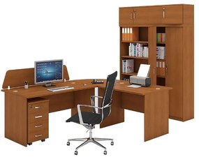 B2B Partner Sestava kancelářského nábytku MIRELLI A+, typ A, nástavba, třešeň