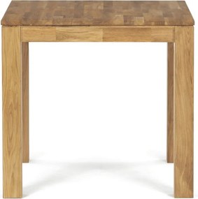 Jídelní stůl 80x80x75 cm, povrchová úprava olejem, nohy 8x8 cm, masiv dub bílý