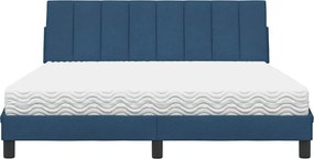Postel s matrací Hanko modrá 160 x 200 cm textil 3310544
