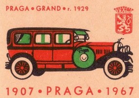 Plechová cedule Praga Grand 1929 Velikost: A5 (20 x 15 cm)