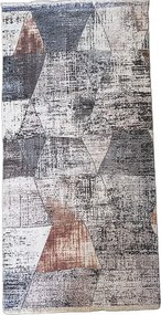 HU Šedý moderní koberec Banco 1044-MULTI-2 s motivem mnohostěnů Rozměr: 60x110 cm