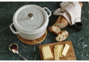 Staub Cocotte hrnec kulatý 24 cm/3,8 l bílá lanýžová, 11024107