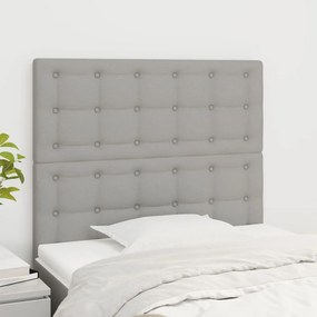 Čelo postele světle šedé 100x5x118/128 cm látkové 3116756