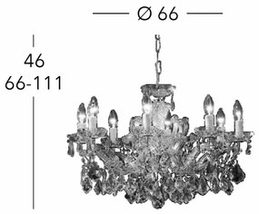 Kolarz 3149.88.3.KoT - Křišťálový lustr MARIA LOUISE 8xE14/40W/230V 24K zlato