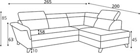 Casarredo - Komfort nábytek Rohová sedací souprava GRAVA rozkládací s úložným prostorem, levá, látky A1 | potah: gemma 80,barva: N7 černá
