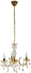 Zlatý křišťálový lustr Maria Teresa pro žárovku 3x E14 - Candellux