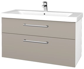 Dřevojas Koupelnová skříň Q MAX SZZ2 105 Varianta: N01 Bílá lesk / Úchytka T03 / N07 Stone