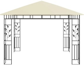 vidaXL Marketos Altán s moskytiérou a světelnými LED řetězy 3x3x2,73 m krémový