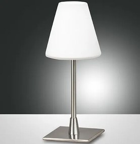 Fabas 3568-30-178 Lucy, dotyková stolní lampa nikl/bílé sklo, 1x20W G9, výška 25cm