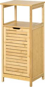 Samostatná skříňka do koupelny kleankin z bambusu s košem na prádlo - úsporná skříňka do koupelny - rozměry 40Š x 30H x 86,5V cm