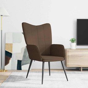 Relaxační židle hnědá textil 327944