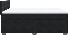 Box spring postel s matrací černá 160x200 cm samet 3288656