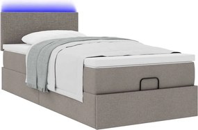 Osmanský rám postele s matrací taupe 90x190cm textil 3312191
