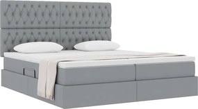 Postel s úložným prostorem Světle šedá 180 x 200 cm Textil 3372209