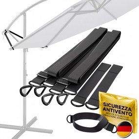 Kingsleeve Protivětrný set pro konzolový slunečník – s kovovými háky, nastavitelný