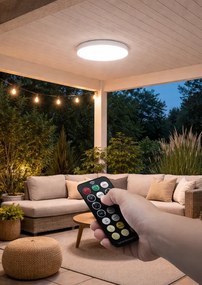 LED Solution Bílé přisazené LED svítidlo Plano kulaté 350mm 24W IP44 s pohybovým MW čidlem a DO 76631