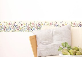 Samolepící bordura na zeď Divoká Akvarelová Flóra | 5 m x 13.8 cm | DWB8457