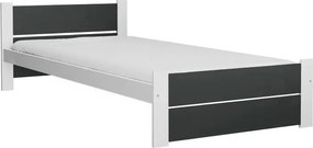 Postel IKAROS DOUBLE 80 x 200 cm, antracit/bílá Matrace: Matrace Coco Maxi 20 cm, Rošt: Bez roštu